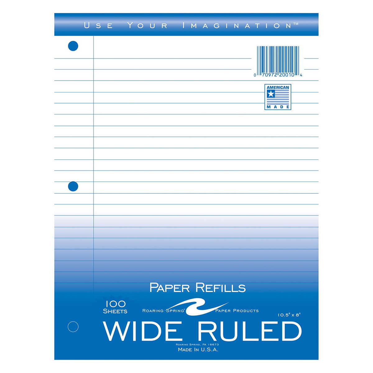 Notebook Filler Paper - Wide Ruled - 8" x 10 1/2" - 100 Sheets - Case ...