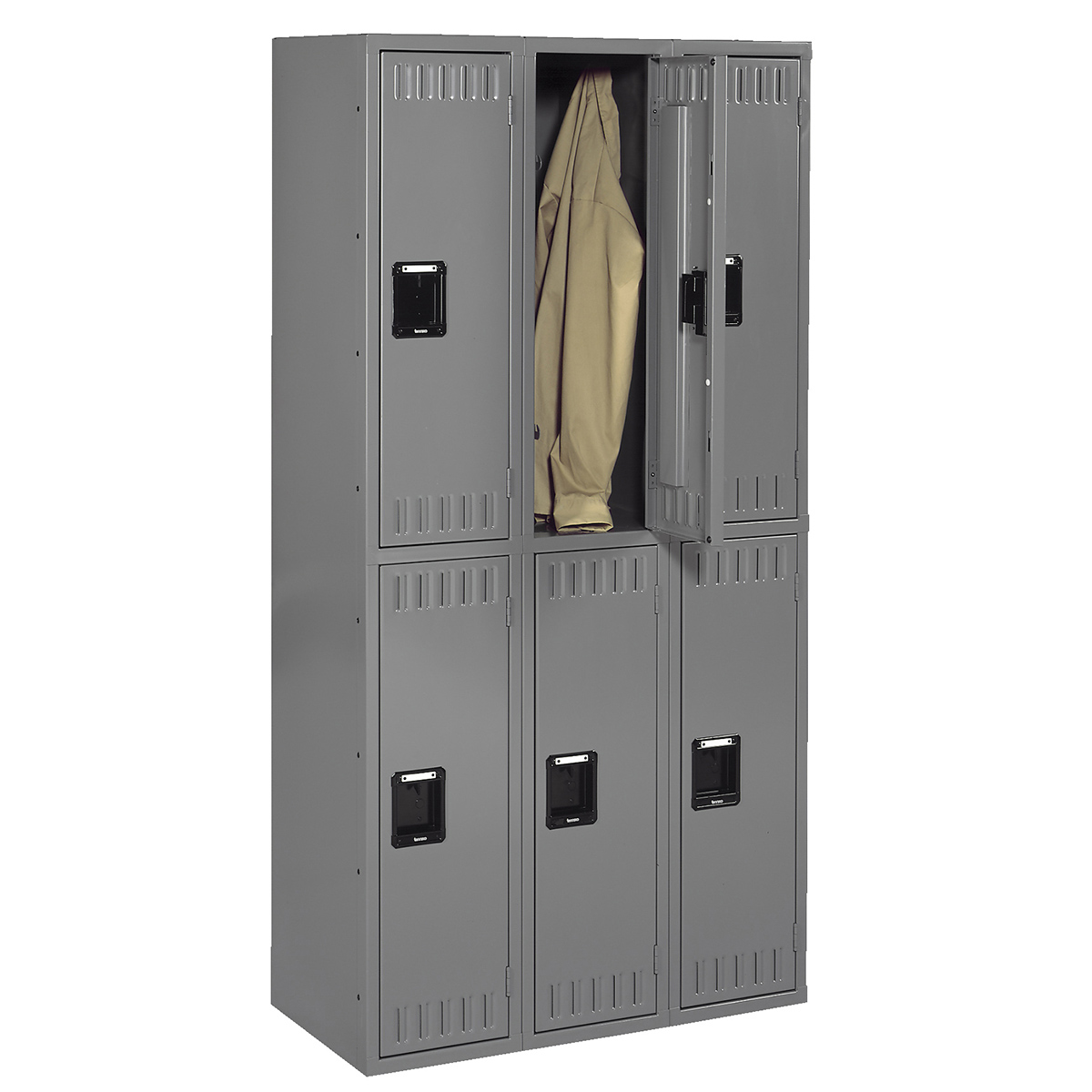 Double-Tier Steel Lockers without Legs - Three-Wide - 45"W x 18"D x 72 ...