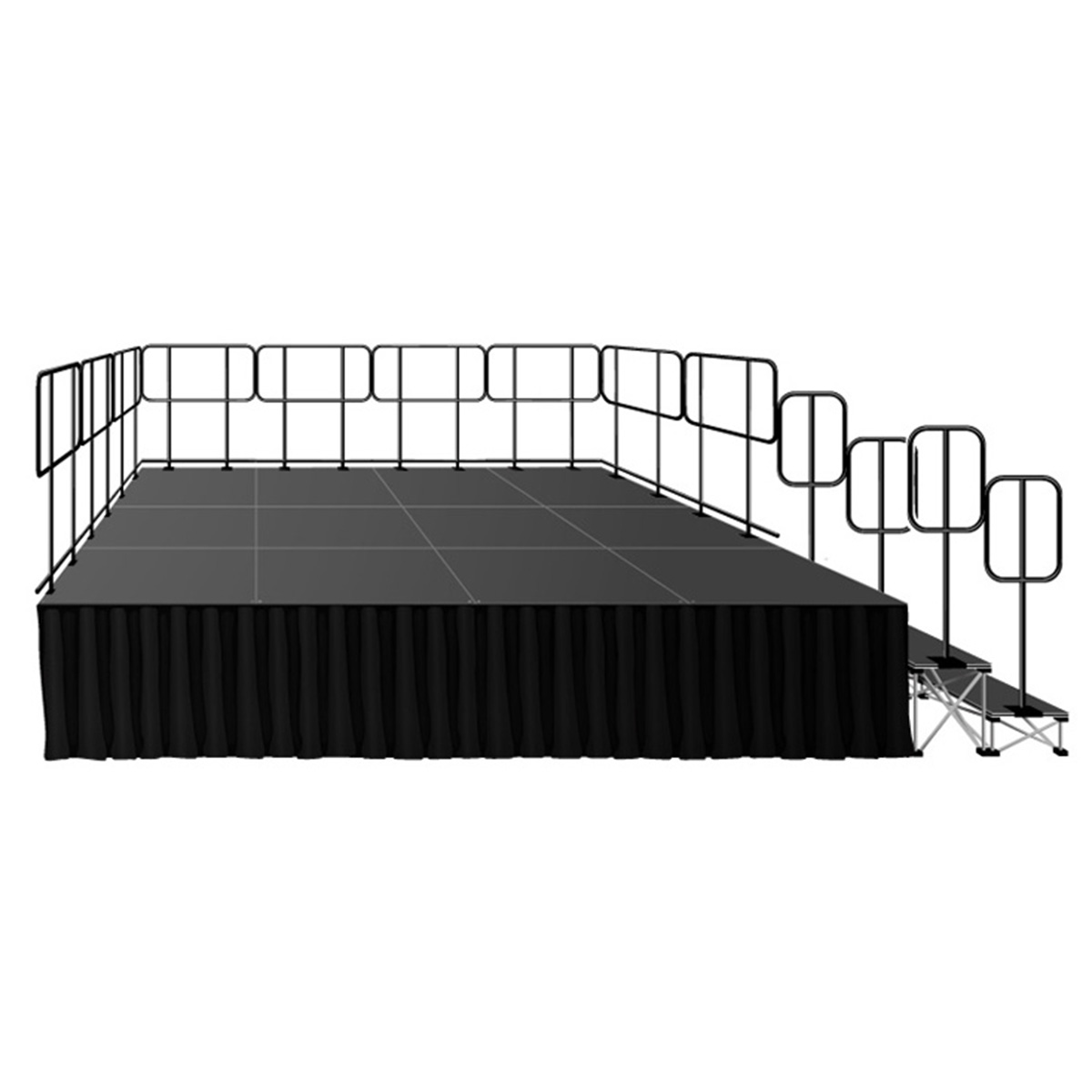 Complete Deluxe Portable Stage System - 16'L x 12'D x 24"H | Schools In