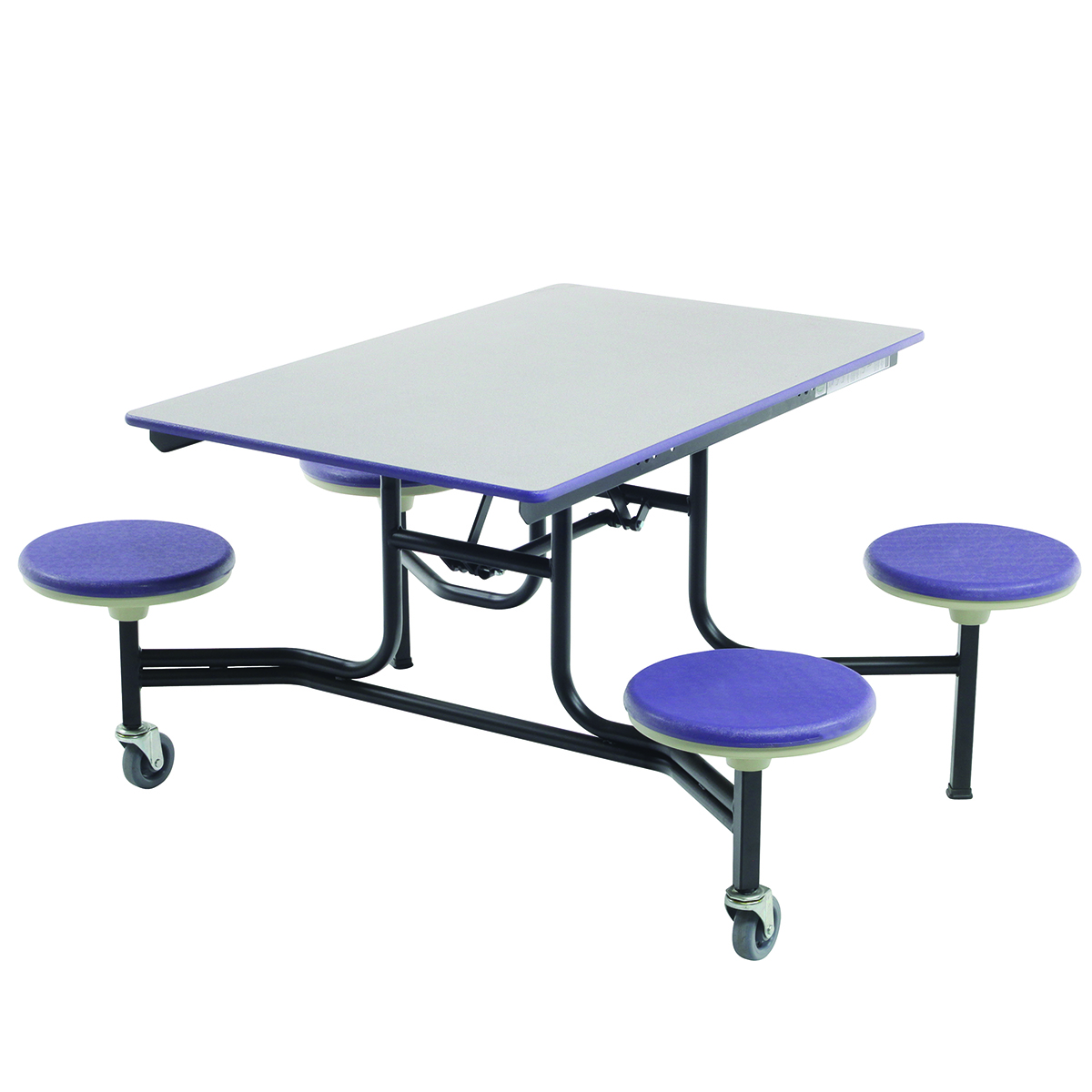 Mobile Stool Cafeteria Table - 4'L - 4 Stools - AmTab | Schools In