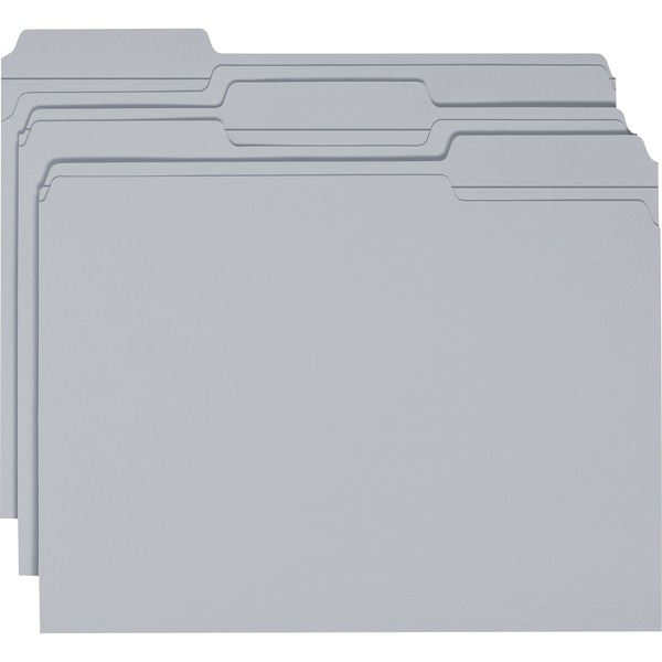 100 pk. - Smead 2-Ply 1/3 Tab Cut Recycled File Folders - Gray | Schools In